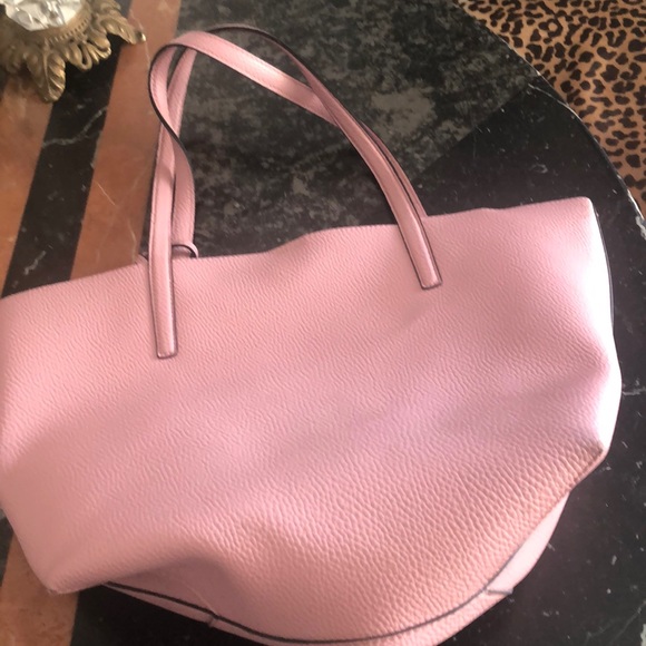Calvin Klein | Bags | Calvin Klein Pink Silver Shopping Purse Bag ...